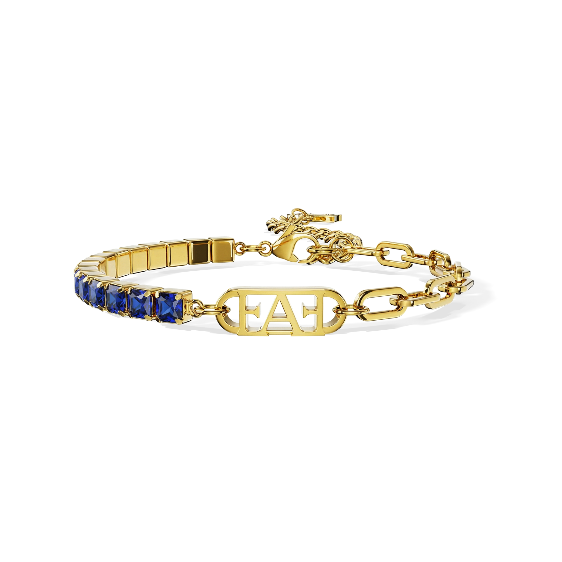 Glam Tennis Chain Bracelet / Blue Color – enzoattini.com